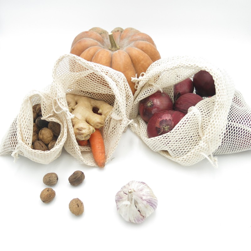 Filet à fruits et légumes en coton biologique - certifié GOTS